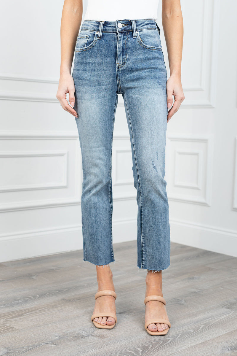 Women's High Rise Stretch Denim Jeans - Ankle Crop & Avara