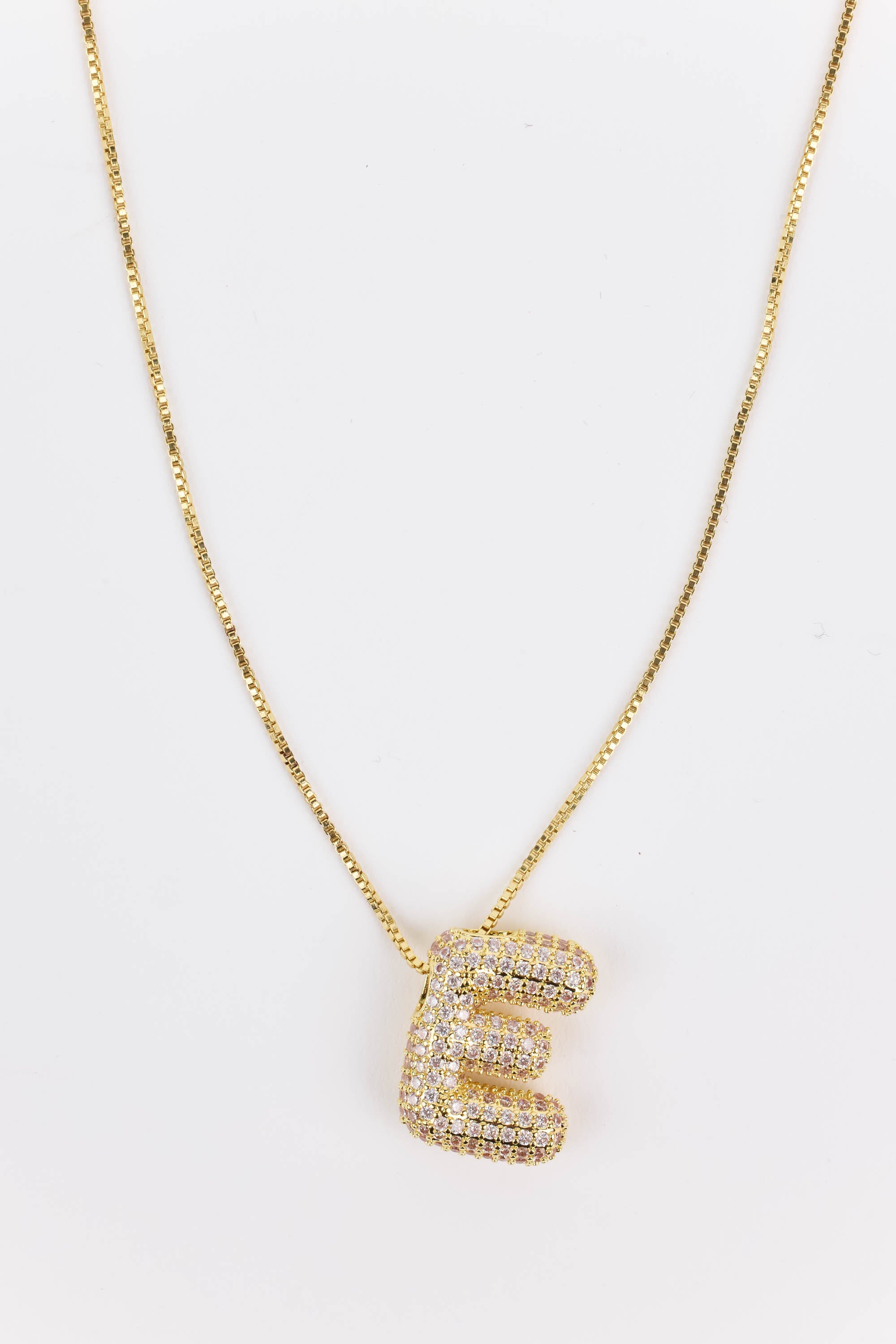 Bubble Initial Rhinestone Necklace | Avara