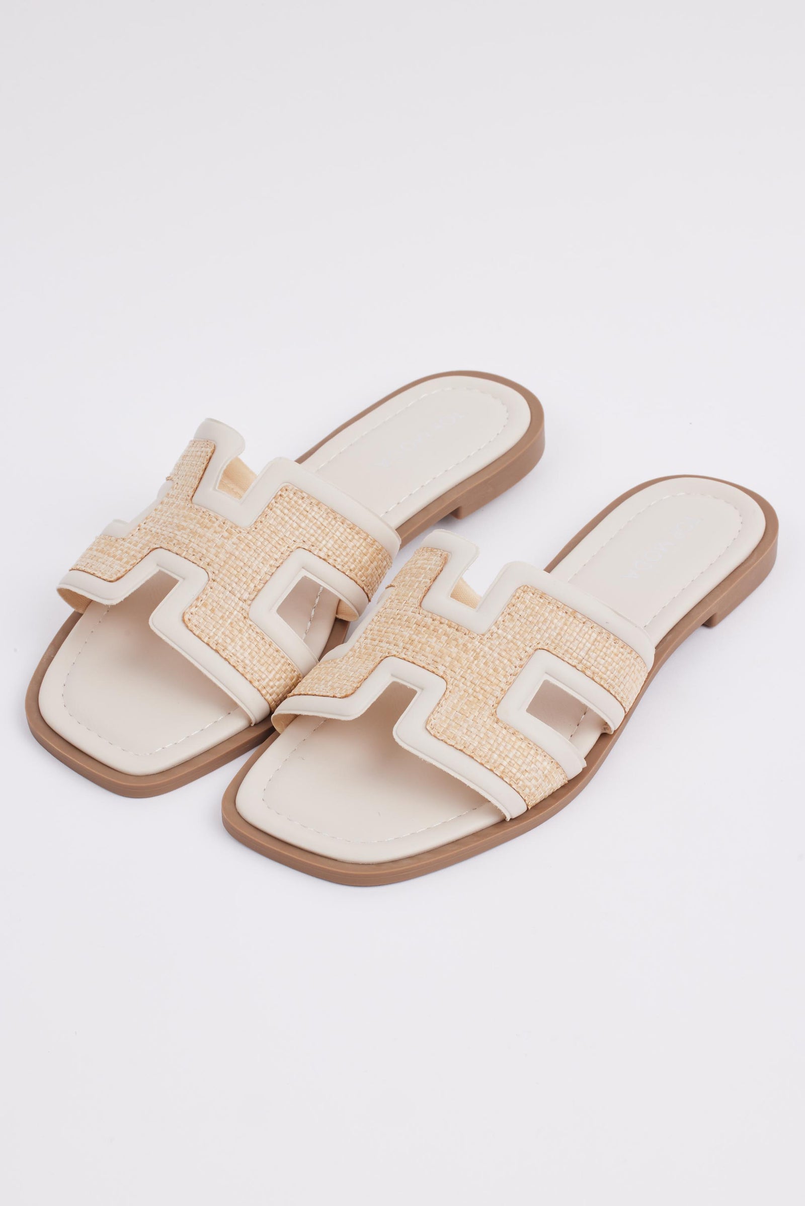 Hensley Cream Raffia Sandals | Avara